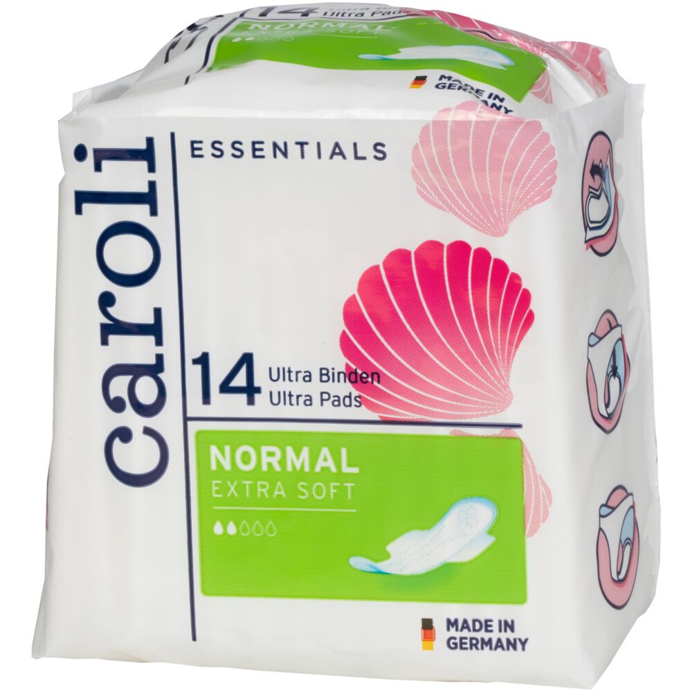 Hygiejnebind, Caroli, 22,5x9,5cm, hvid, Ultra Pads, Normal, med vinger ...