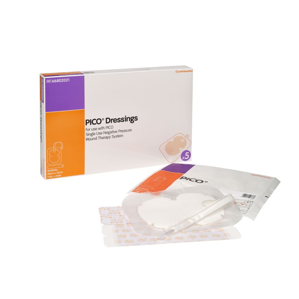 Negativ trykterapi, Pico 7, 25x25cm, kit med 1 pumpe og 2 bandager, steril