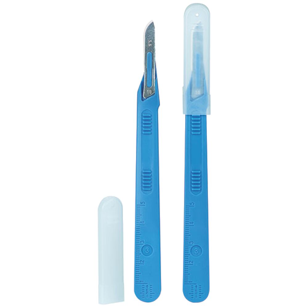 Kirurgisk skalpel, Swann-Morton, lyseblå, rustfrit stål, steril, nr 15 ...