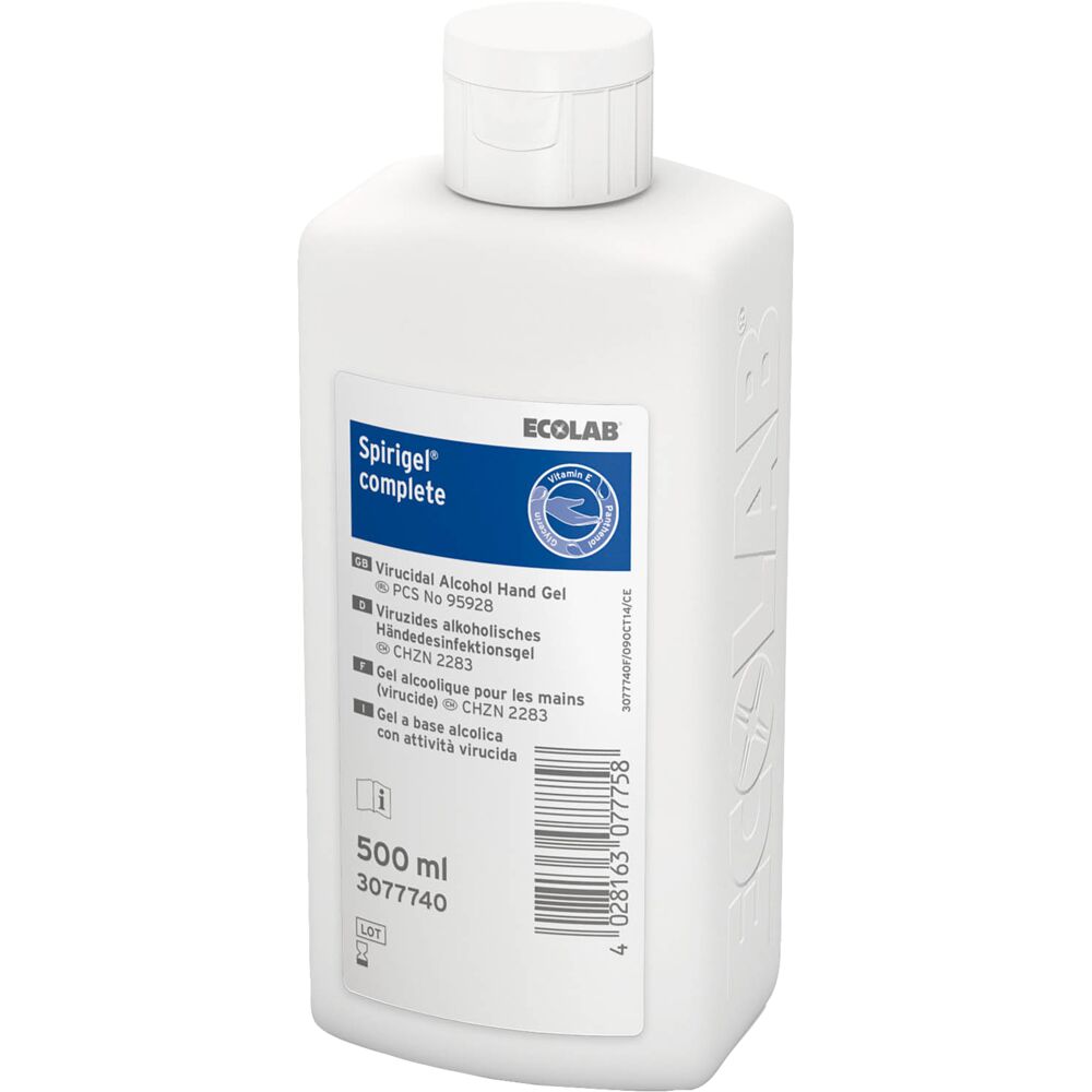 Hånddesinfektionsgel, Ecolab Spirigel Complete, 500 ml, 85% ethanol